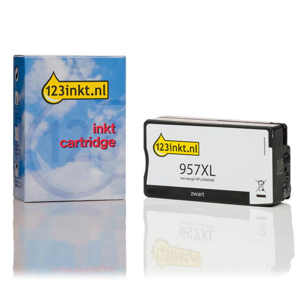 123inkt huismerk vervangt HP 957XL (L0R40AE) inktcartridge zwart extra ...