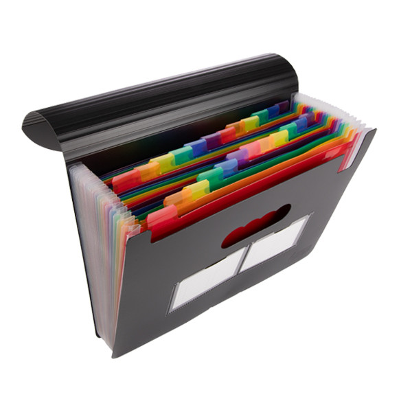 123inkt projectmap zwart (24 vakken) 123inkt 123inkt.nl