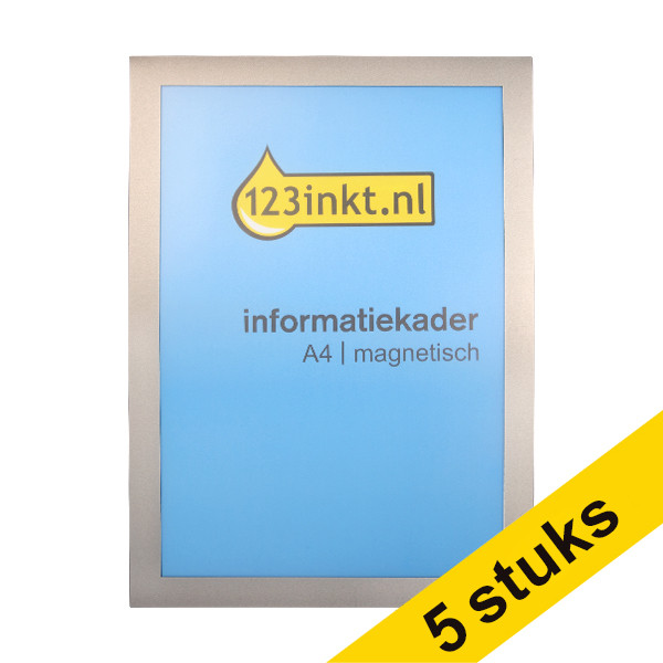 Durable Duraframe informatiekader A4 magnetisch zilver (5 stuks) 123inkt.nl