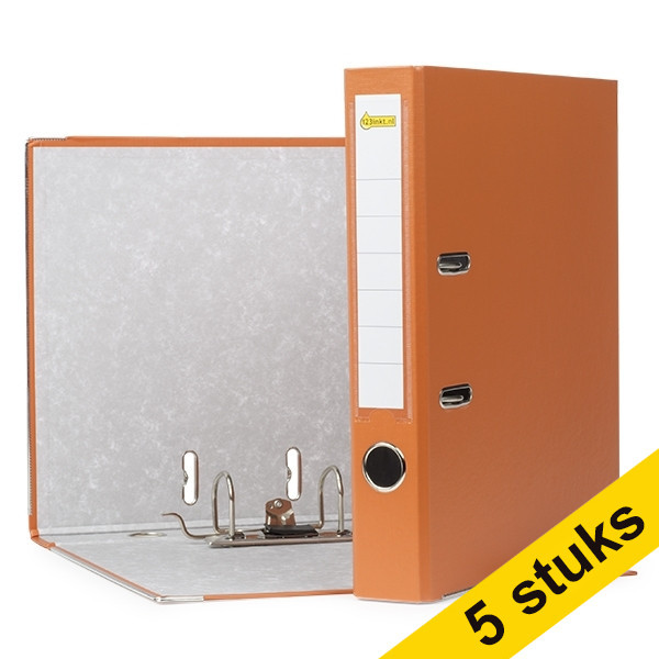 Aanbieding: 5x 123inkt ordner A4 plastic oranje 50 mm 123inkt.nl