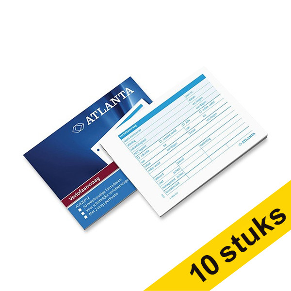 Aanbieding: 10x Atlanta verlofaanvraag bon A6 enkelvoud (50 vel) 123inkt.nl