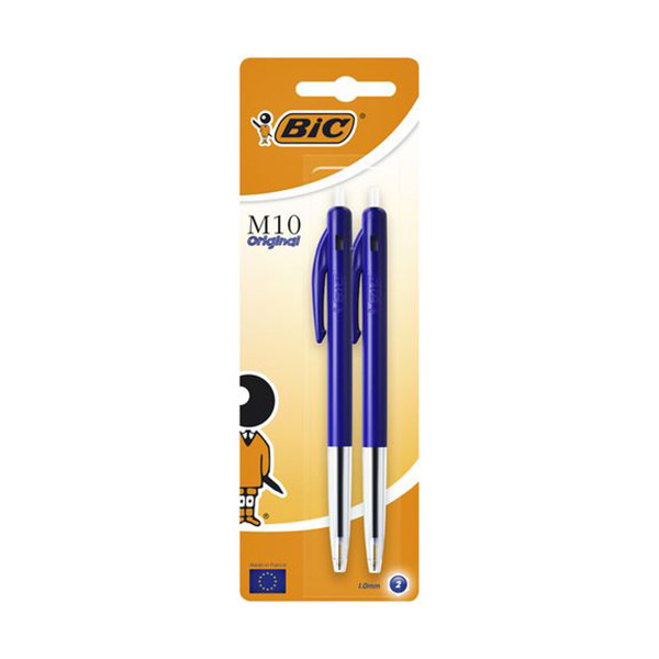 BIC M10 Clic balpen medium blauw (2 stuks) BIC 123inkt.nl