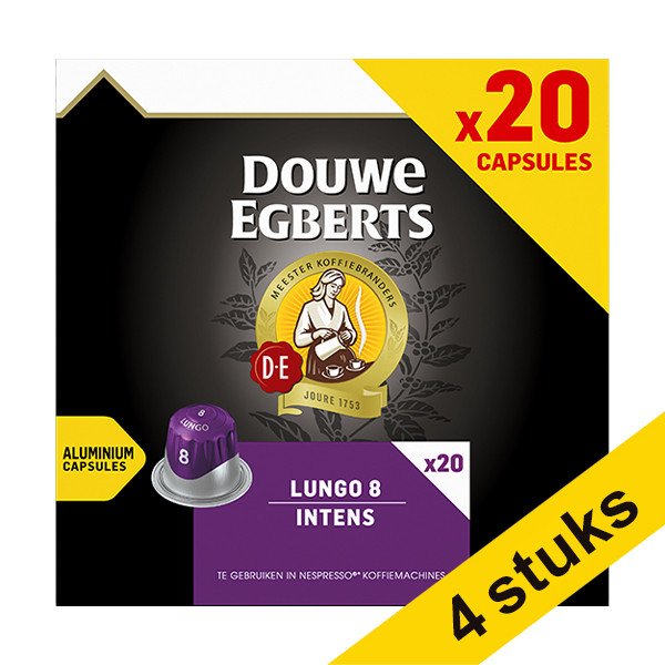 Aanbieding: 4x Douwe Egberts Lungo Intens koffiecups (20 stuks) 123inkt.nl