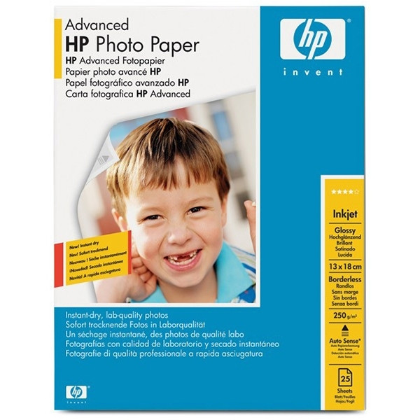 HP Q8696A advanced glossy photo paper 250 grams 13 x 18 cm borderless ...