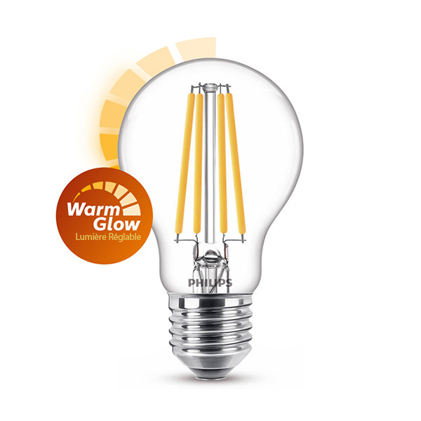 Philips E27 filament led-lamp peer WarmGlow dimbaar 10.5W (100W) Philips 123inkt.nl