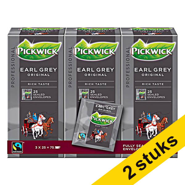 Aanbieding: 2x Pickwick Professional Earl Grey thee (3 x 25 stuks ...