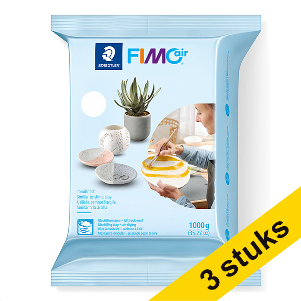 Aanbieding: 3x Fimo klei air 1 kg wit | 0 Staedtler 123inkt.nl